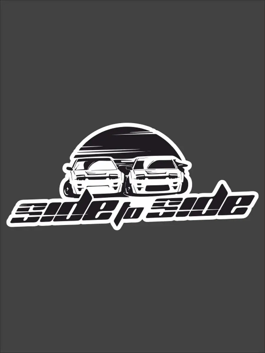 Наклейка на авто на стекло машины надпись Side To Side виниловая