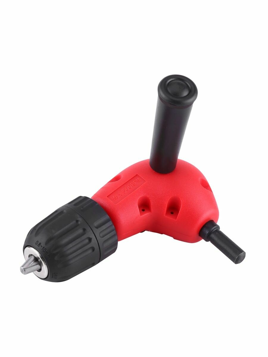 Насадка для электрической дрели с углом поворота 90 градусов, патрон с круглым хвостовиком 9,5 мм, бесключевой патрон, угловой адаптер для легкого доступа и снижения нагрузки