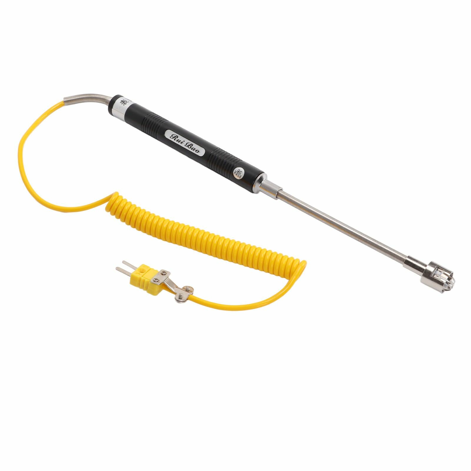 Термопара типа K с изолированной ручкой, высокая точность, быстрое реагирование, жаропрочная сталь, прямая поверхность хвостовика, датчик термопары для температурных испытаний