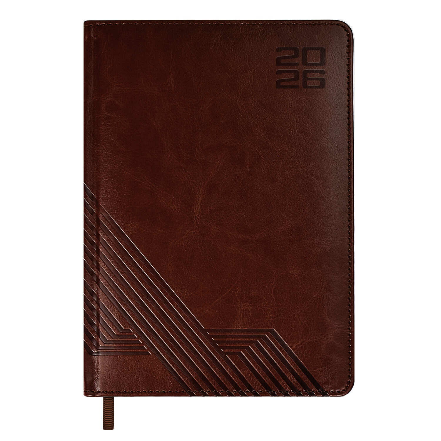 Ежедневник датированный 2026 г А5 коричневый