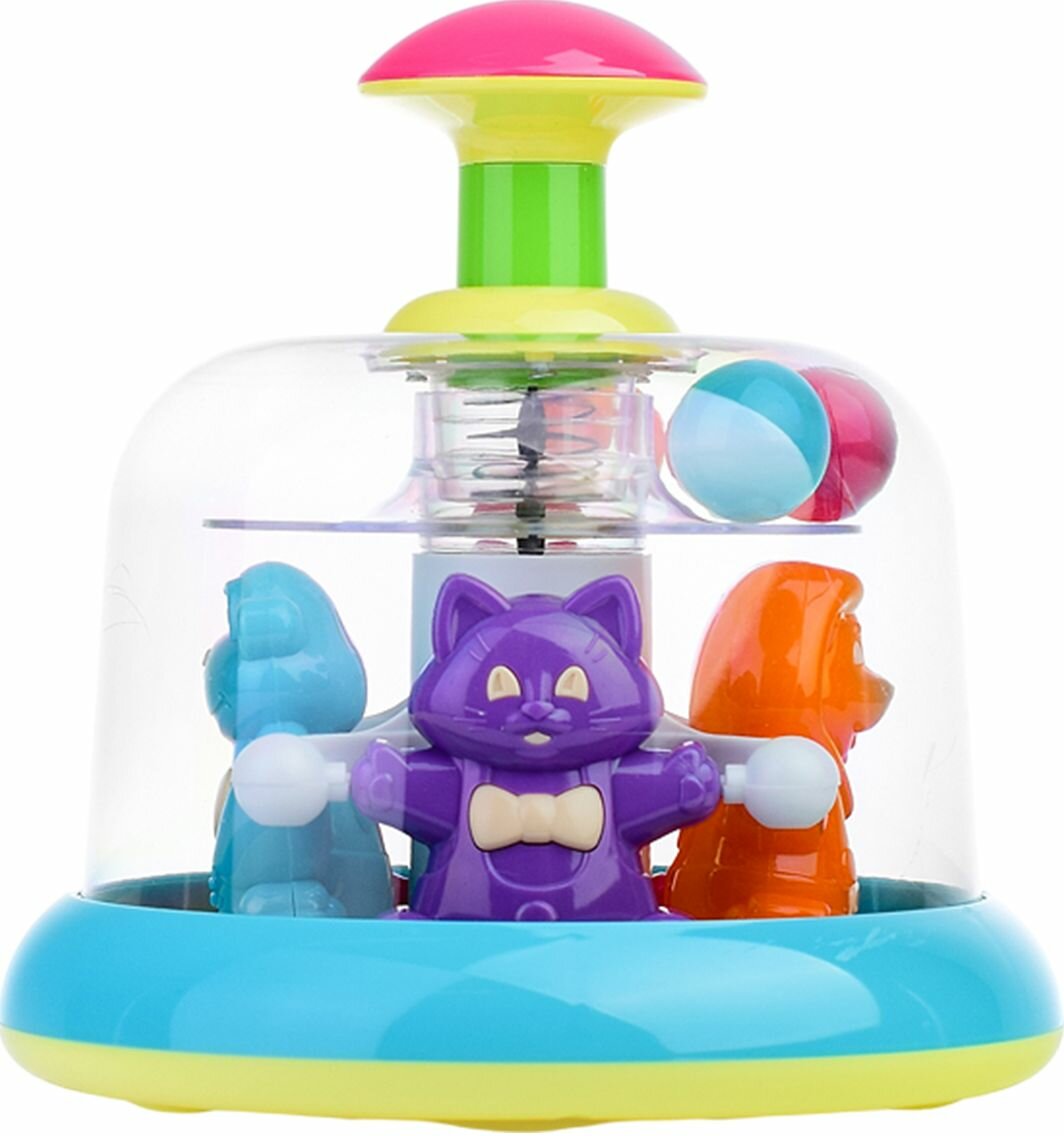 Юла-карусель для малышей "Цирк" с игрушками, детская развивающая игрушка-волчок, гироскоп