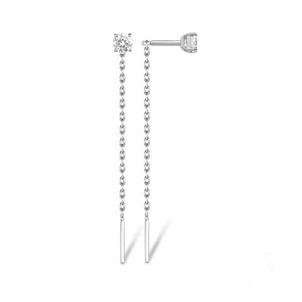 Серьги, серебро, 925 проба, фианит