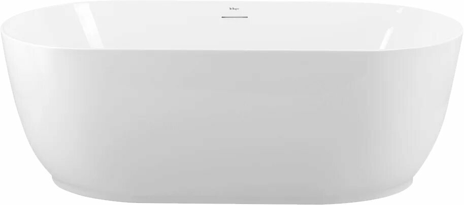 Акриловая ванна BelBagno BB413 150x80, отдельностоящая, белая, глянцевая, овальная