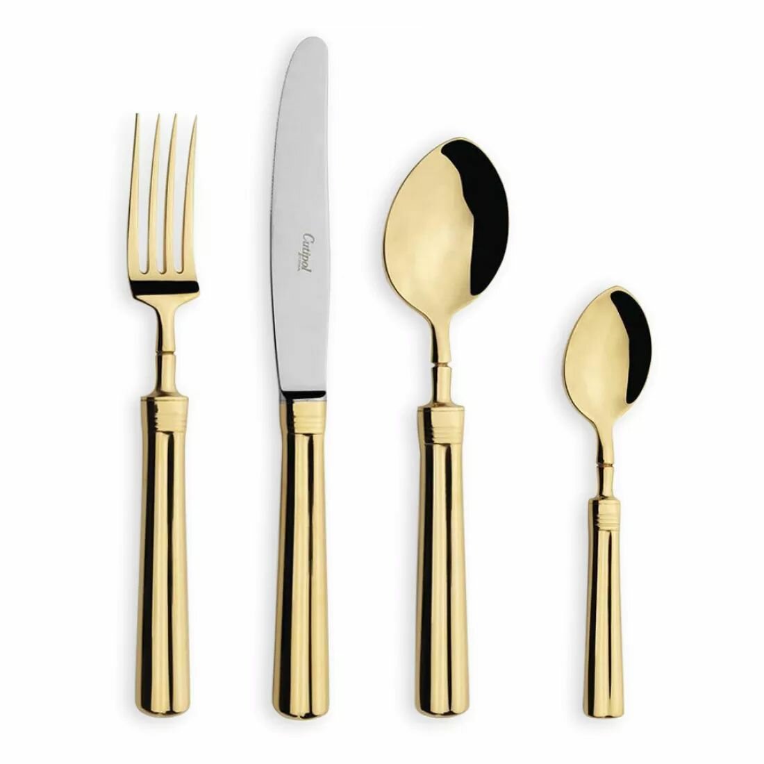 Набор столовых приборов Cutipol Fontainebleau Mirror Polished Gold Plated P1A.006. G