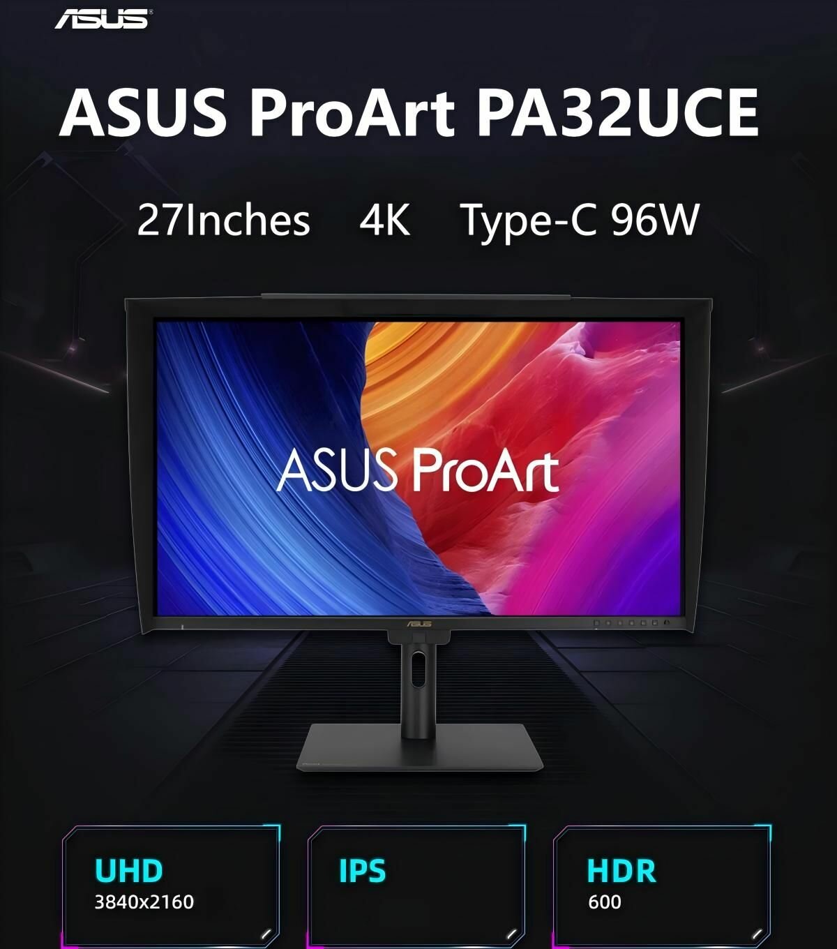 ASUS ProArt PA32UCE 32дюйм 60Hz 4K дисплей IPS HDR600 Type-c, Черный