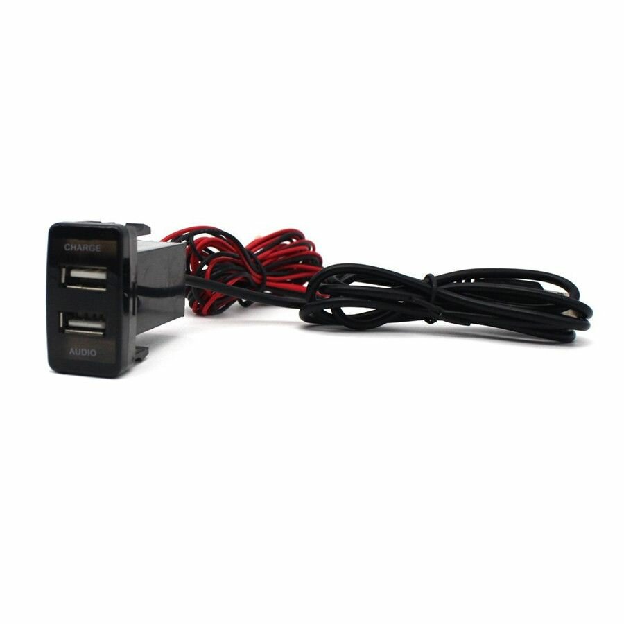Автомобильное зарядное устройство с двумя USB-портами + аудиоразъемом для Toyota FJ Cruiser 2007-2011 09