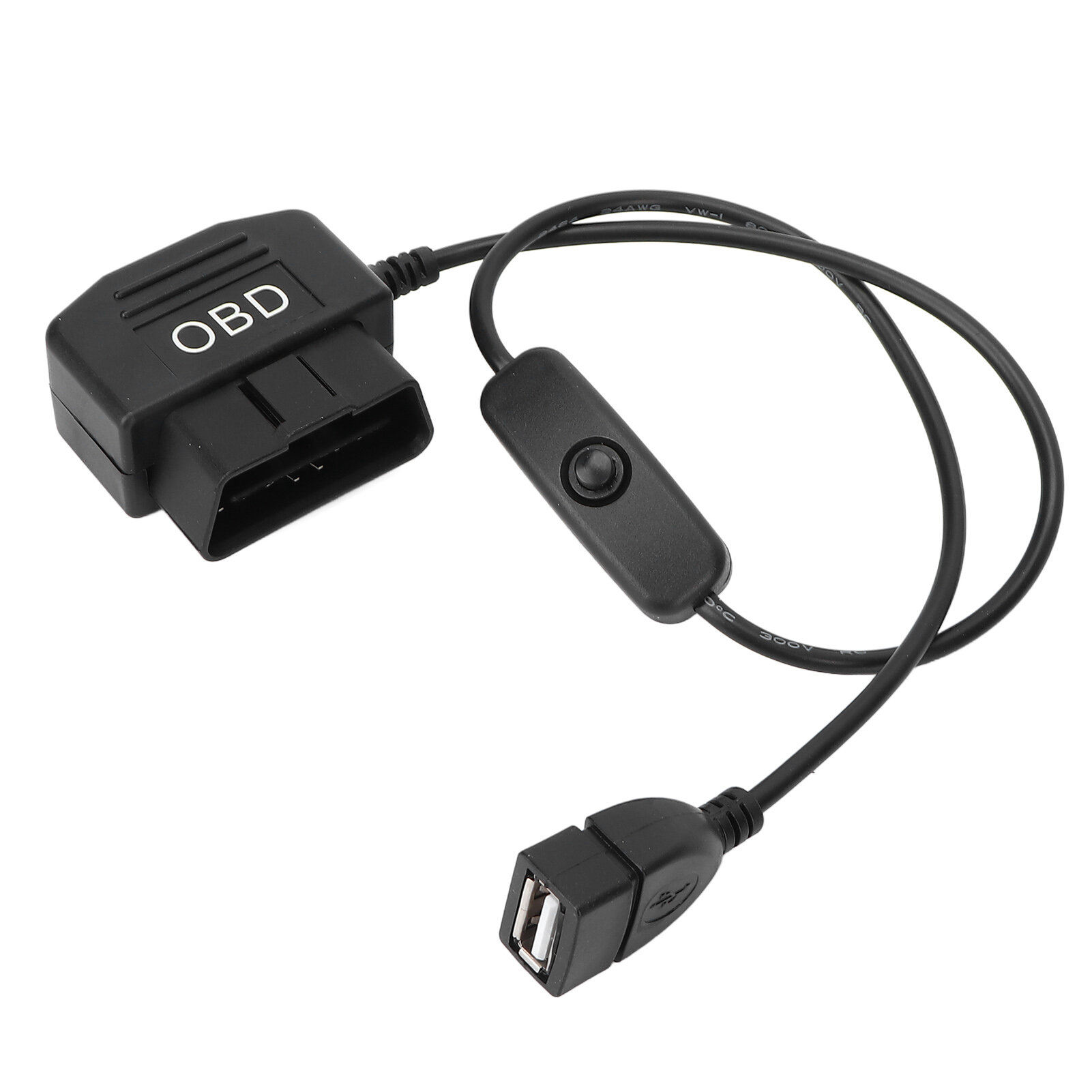 16-контактный разъем OBD2 с USB-кабелем для зарядки, универсальный адаптер OBD 18,9 дюйма, зарядный кабель для автомобилей