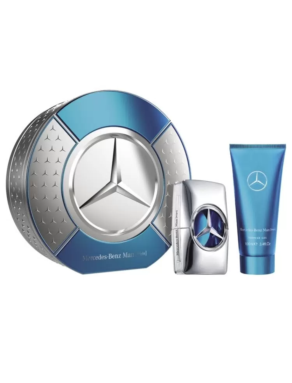 Парфюмерный набор мужской MERCEDES-BENZ Man Bright Set Парфюмерная вода 100 мл + Гель для душа 100 мл (tin Box)