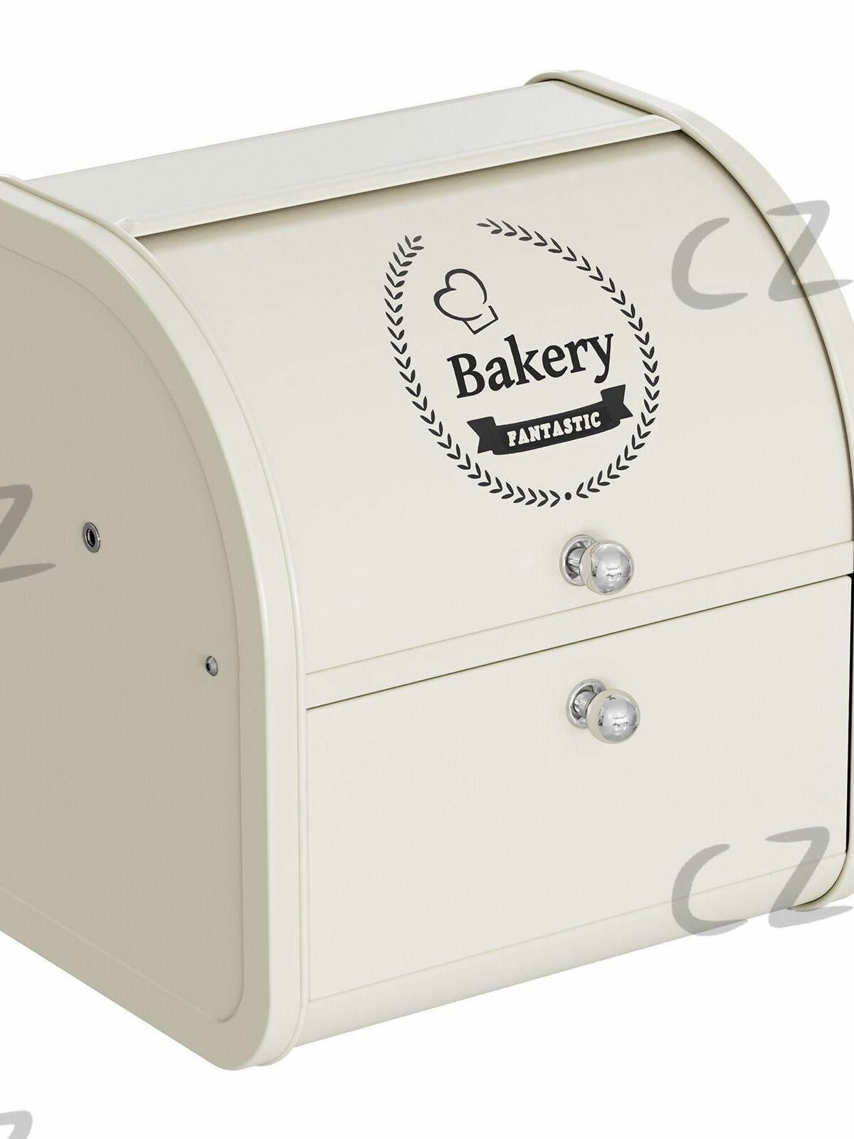 Хлебница "Всписках", двухъярусная, откидная крышка, металл, черный, для кухонной стойки