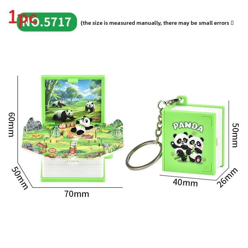 3d pop up scene toy book keychain with panda design for mind relaxation and gift for teens style 13