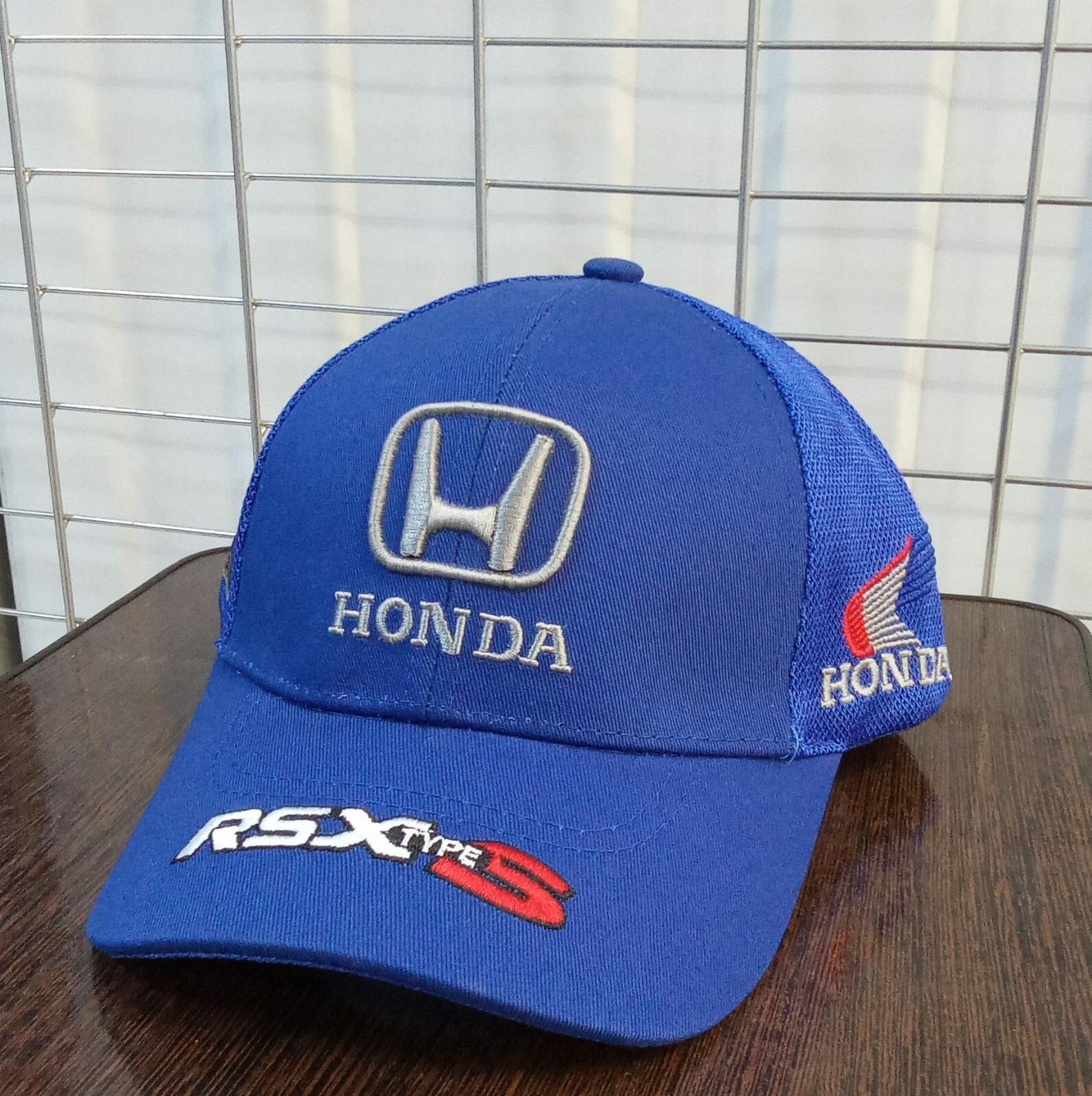 Бейсболка ХОНДА HONDA кепка летняя с регулировкой размера в сеточку синяя