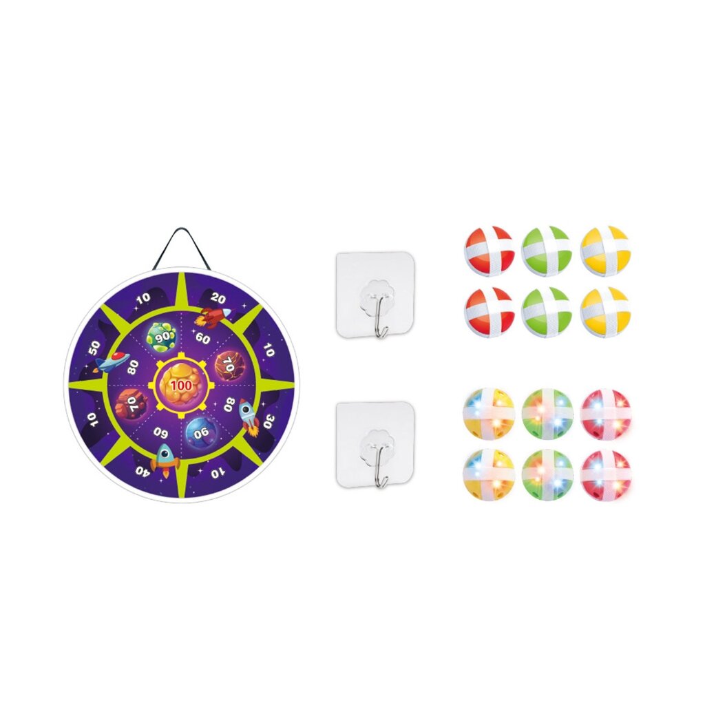 Уличные игрушки, Детский мишень для стрельбы с липкими мячами и подсветкой, мягкий стрелковый пистолет - односторонний космос - 0, 1 коробка