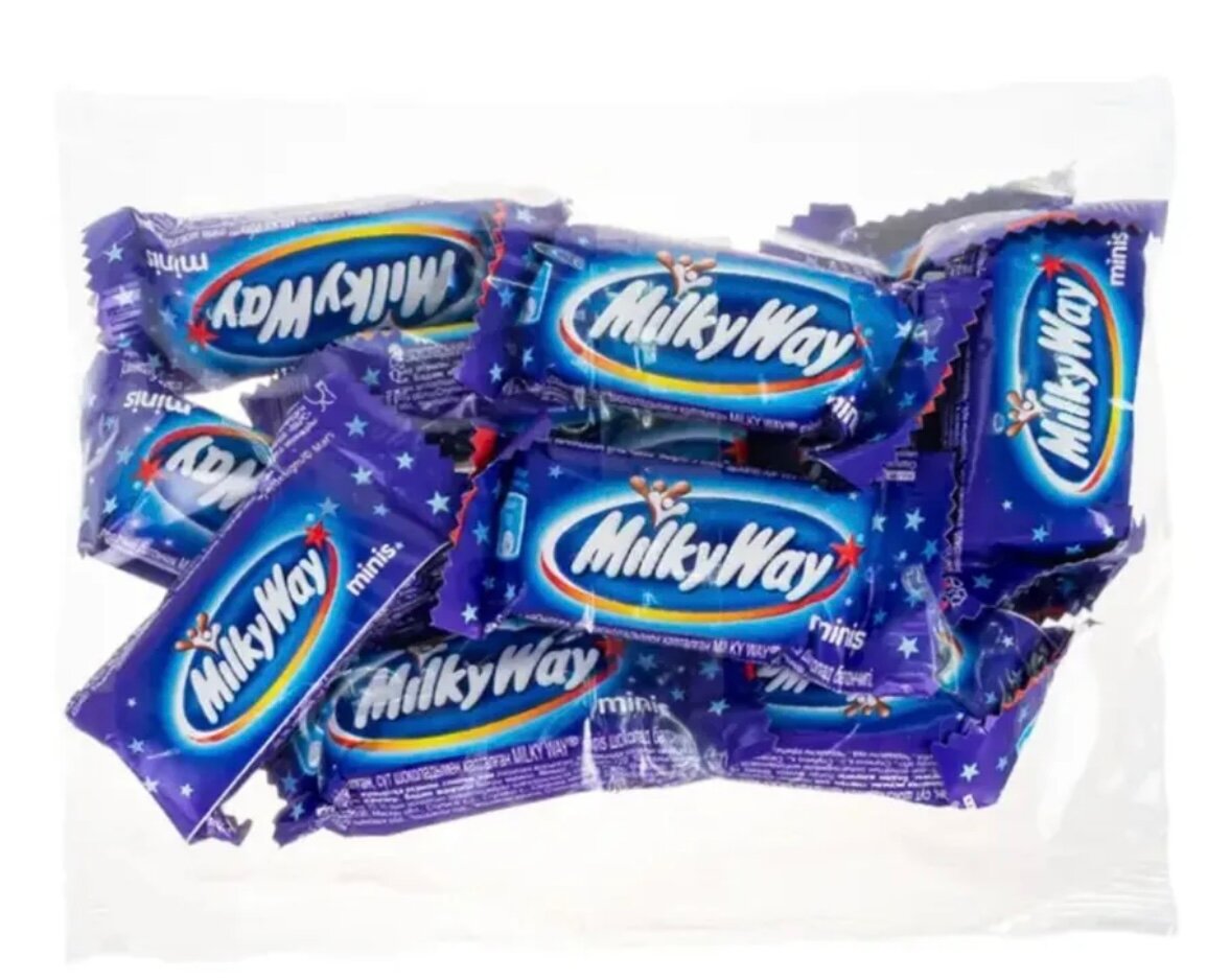 Шоколадные конфеты Milky Way minis с суфле, покрытый молочным шоколадом, 132 г.