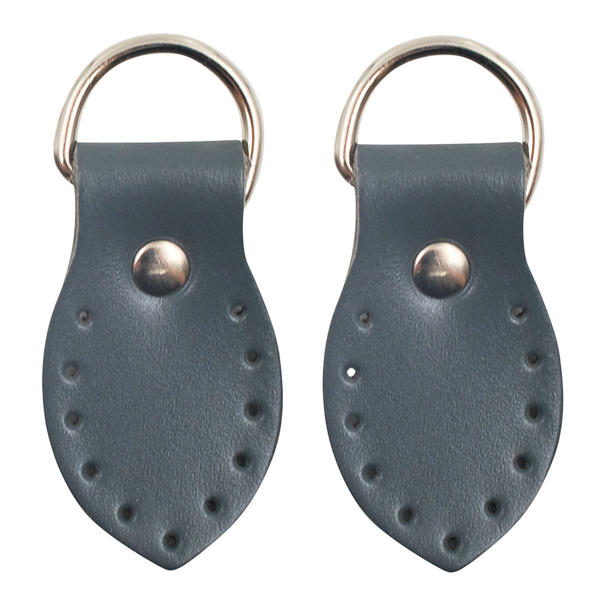 Петельки для сумки кожаные 3*5,5 см, дизайн №915, 100% кожа, 2 шт (упак) (84 серый)