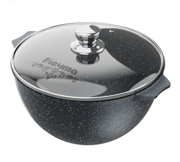 Казан для плова алюминий литой А/П 5Л гранит серый мечта