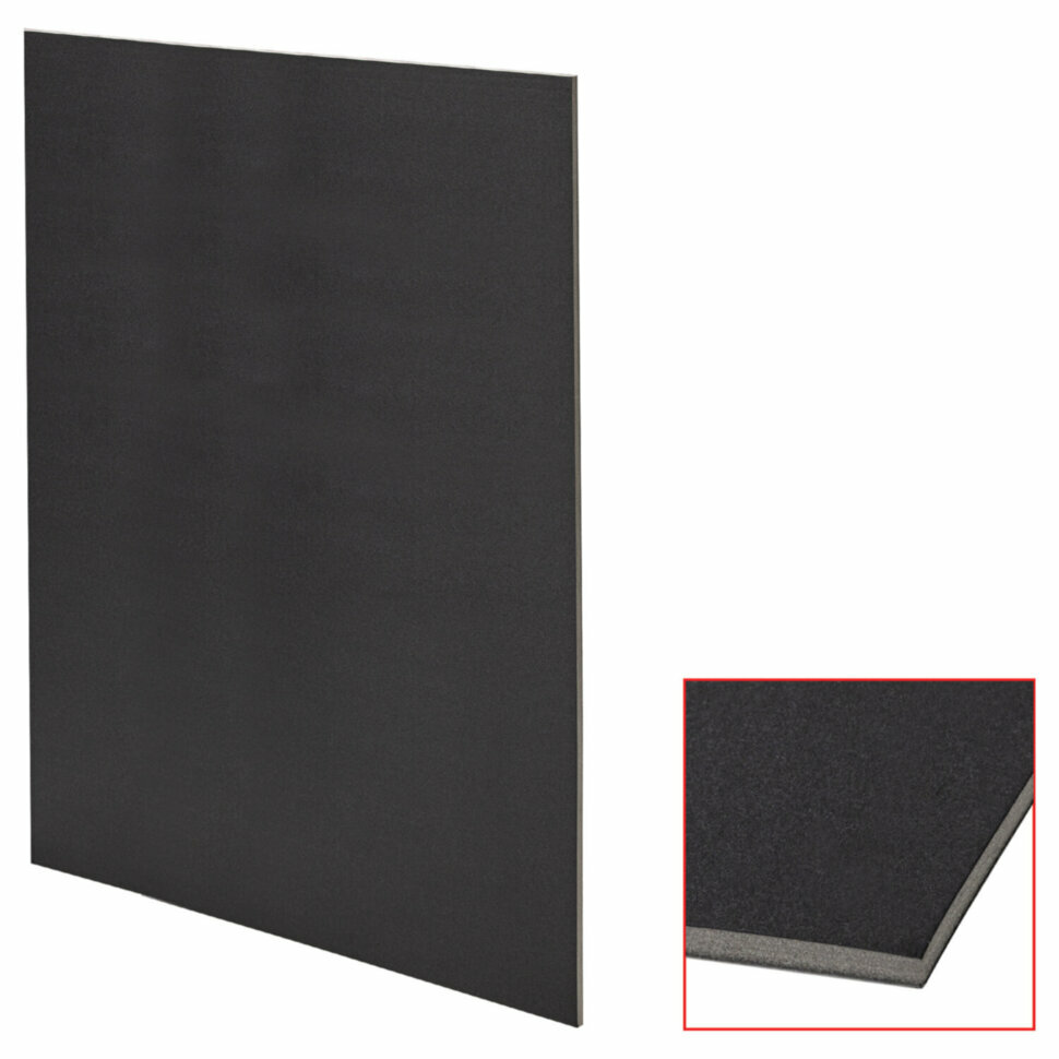 Пенокартон матовый, 70х100 см, толщина 5 мм, черный, BRAUBERG, 112480, 25 шт, 112480