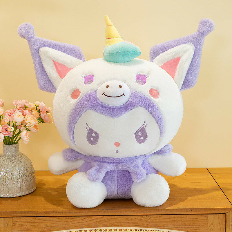Delightful purple kuromi unicorn plush toy gift soft cuddly doll for all ages