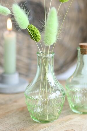 Стеклянная ваза индж, стекло, зелёная, 10 см, 4 SEASONS 29795