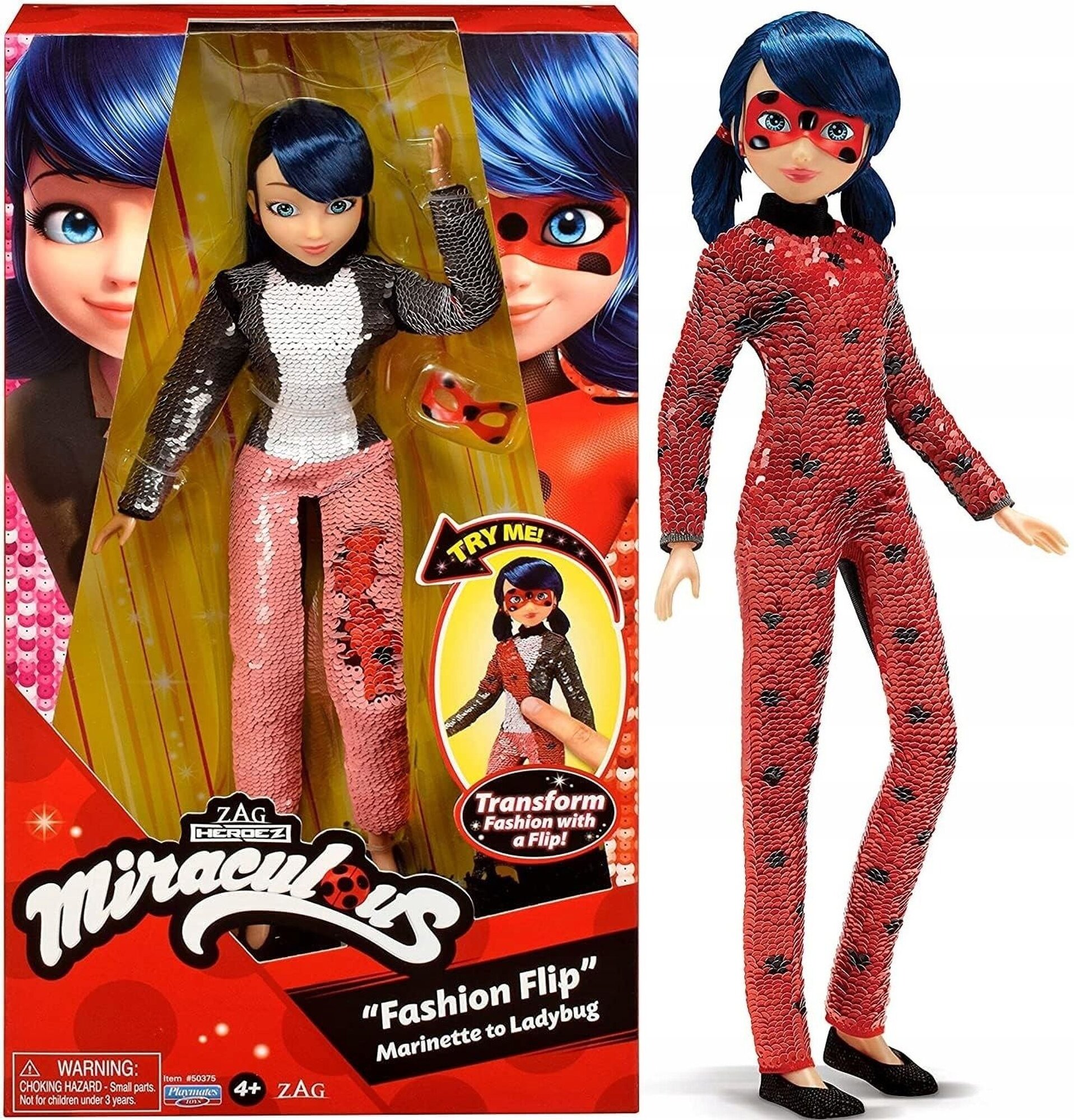 Кукла Playmates Toys - Кукла Маринетт с костюмом с пайетками для трансформации Леди Баг - 50375