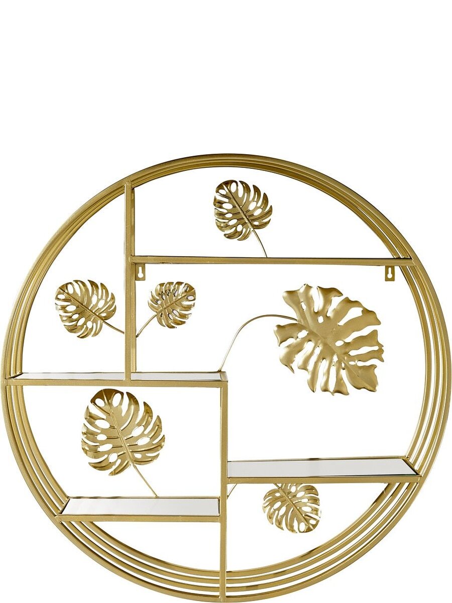 54-173 Полка настенная 70 x 16 x 70см, металл, стекло, Glasar