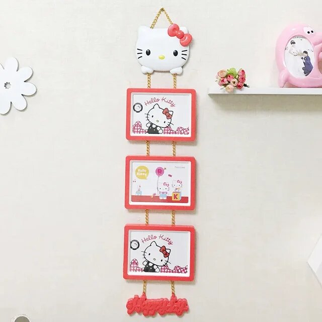 Фоторамка Hello Kitty, детская фоторамка в стиле аниме, фоторамка для открытки, настенная фоторамка для дома с рисунком, фоторамка с украшениями,