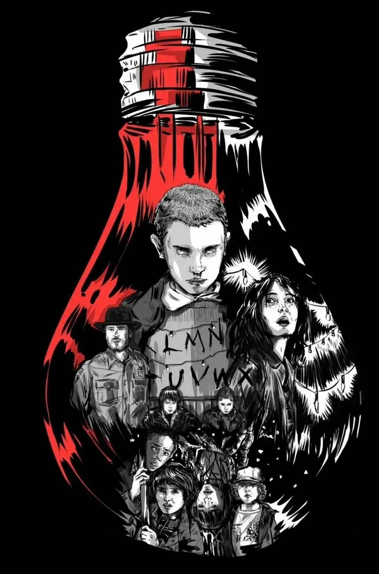 Плакат, постер Stranger Things, сериал. Очень странные дела на бумаге, размер 21х30см