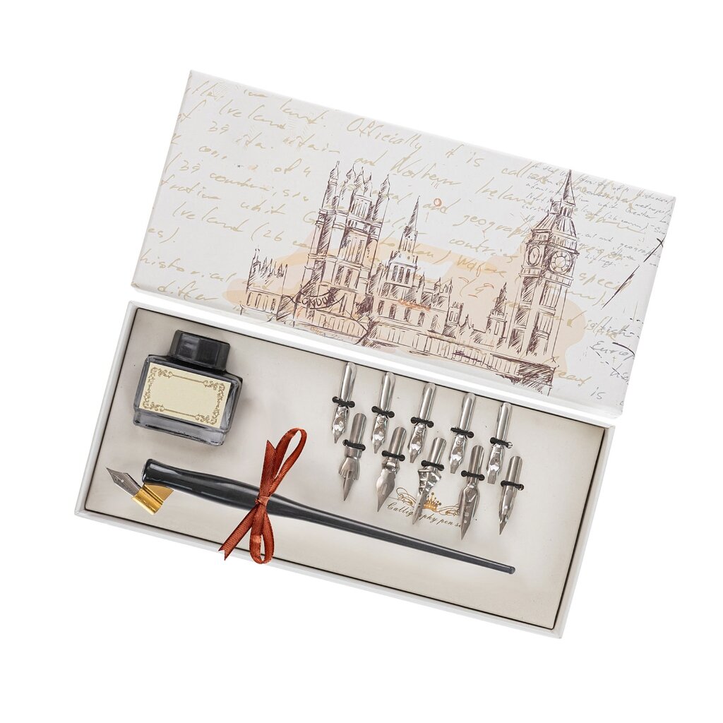 Многофункциональный держатель Dip Pen с Nibs наклонной каллиграфией английская точка