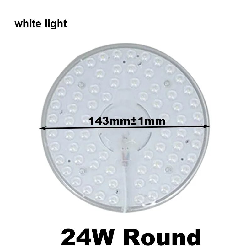 Светодиодная панель круглая белая 12/24/36 Вт Белый, Round 24W 220V