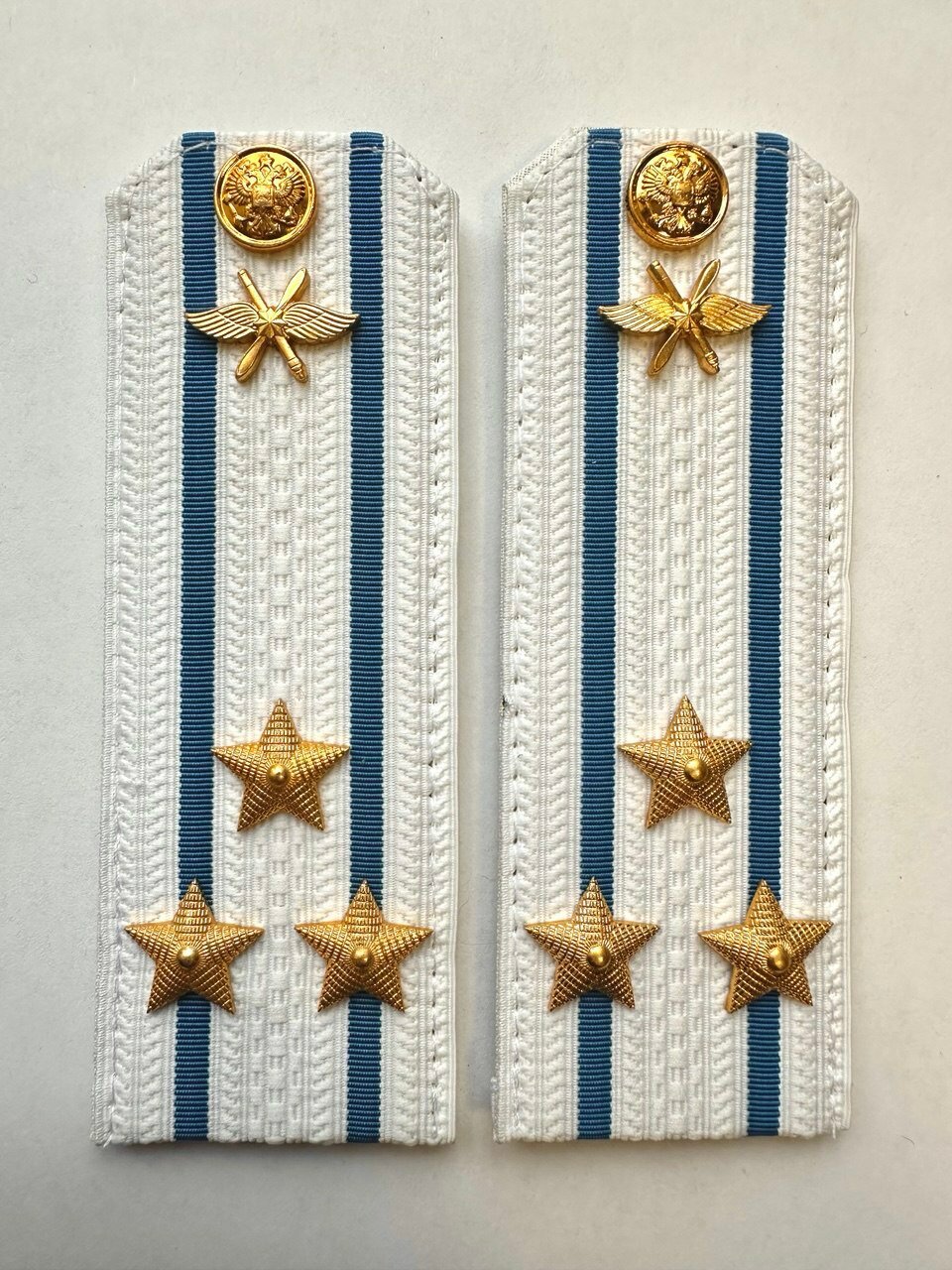 Погоны Вкс Ввс с фурнитурой белые Полковник Картон