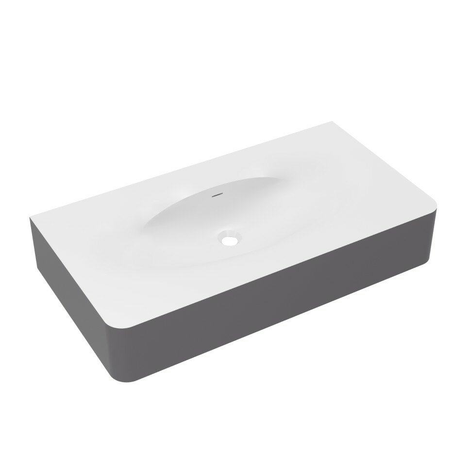 Раковина Каприз (Caprise) VCB-4CA100MWG, Corian, цвет белый матовый + серый матовый