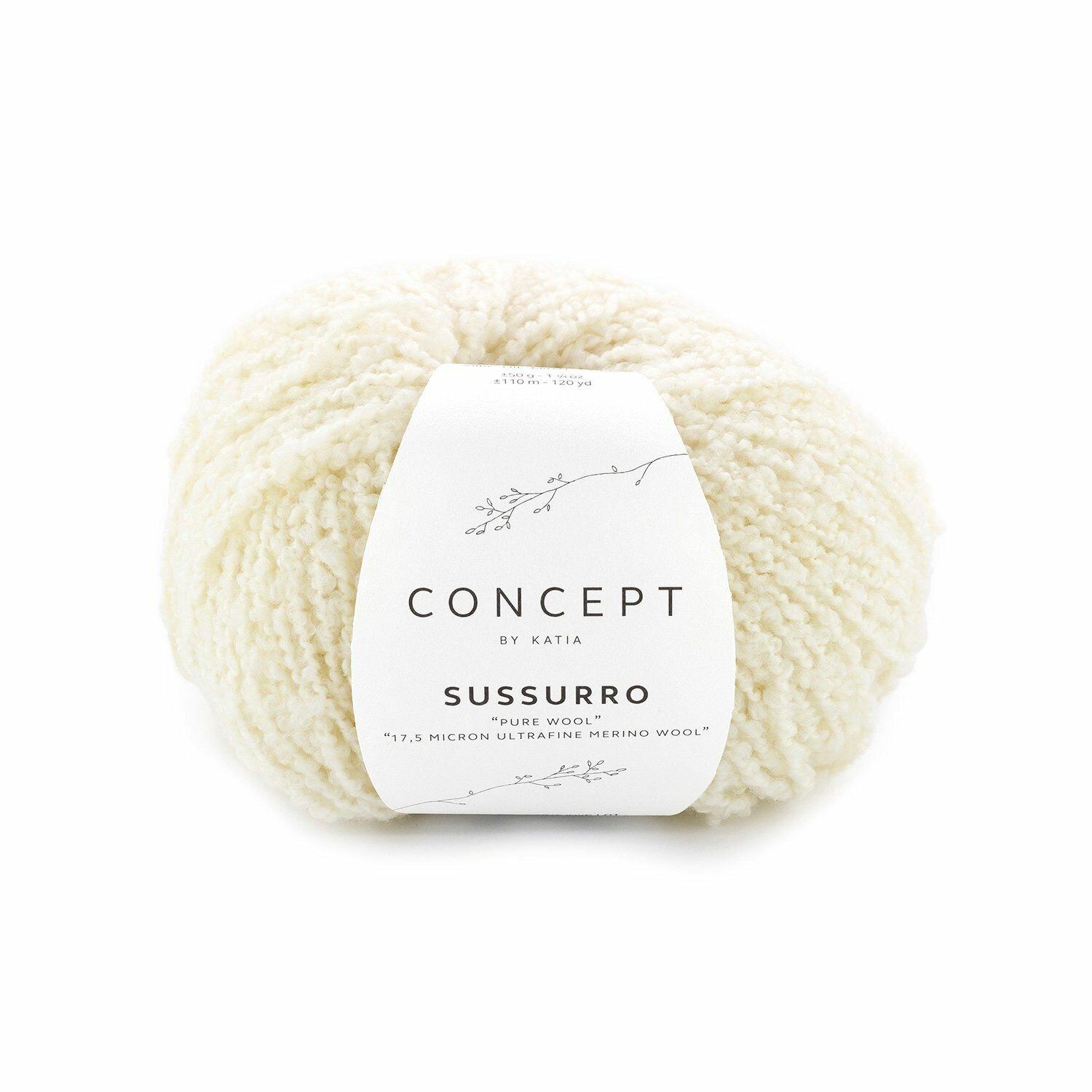 Пряжа для вязания Concept by Katia Sussurro (200 Ecru) 1 моток 50 г/110 м