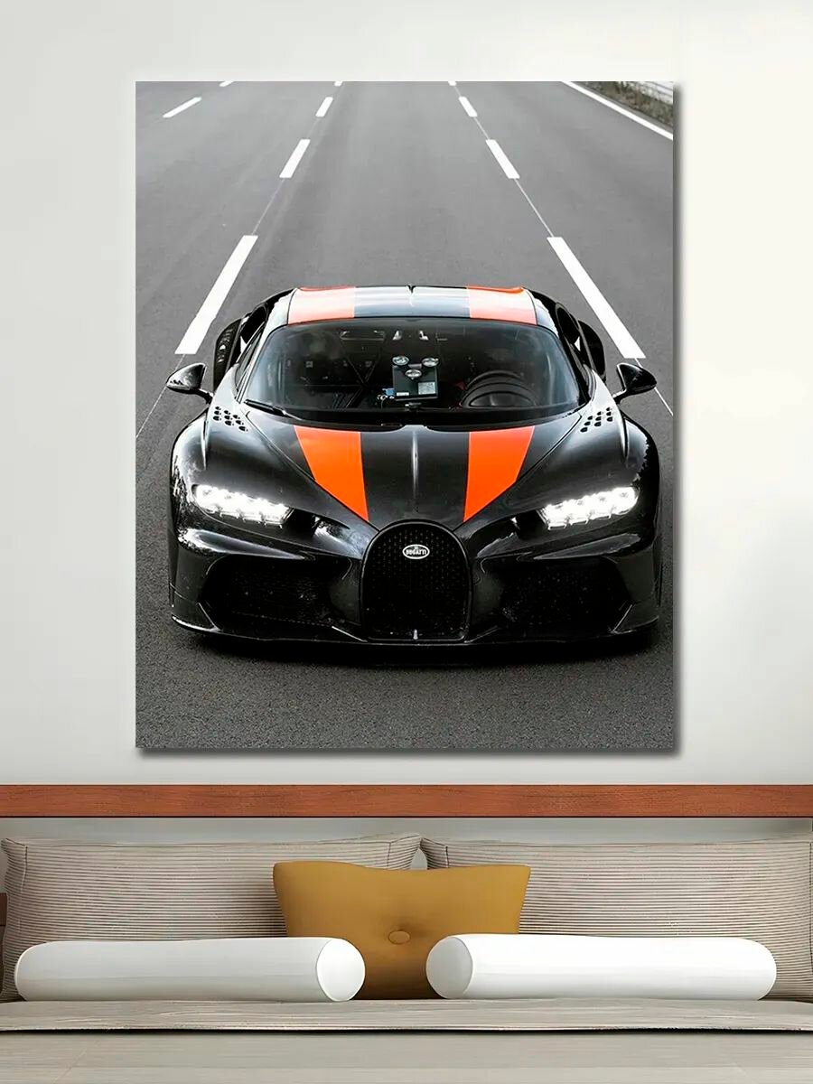 Картина "Bugatti Chiron", галерейная 30х40см 1шт, на деревянном подрамнике