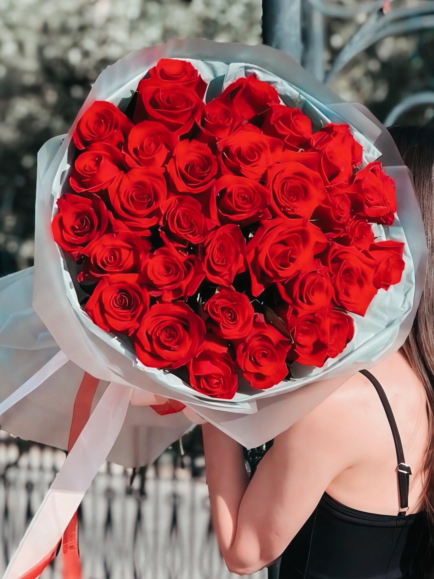 Букет из 21 красной розы красивый букет премиум букет премиум цветы