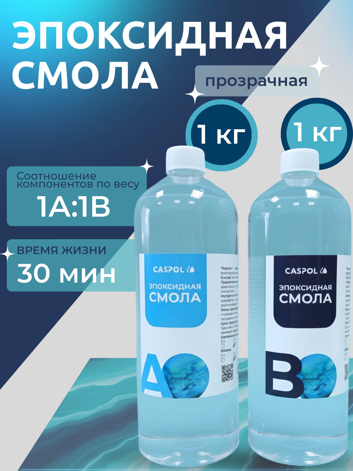 Эпоксидная смола для творчества ювелирная 2 кг