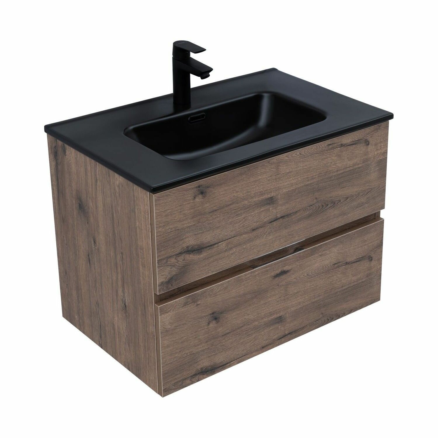 Тумба под раковину в ванную Aquanet Алвита New 70 2 ящика, дуб веллингтон табак