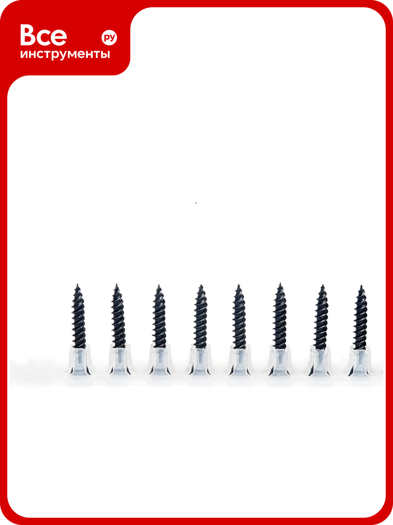 Саморезы в ленте черные 3.5x25 мм, глк/профиль PAULT P-SMP35-25-black, к металлическим профилям