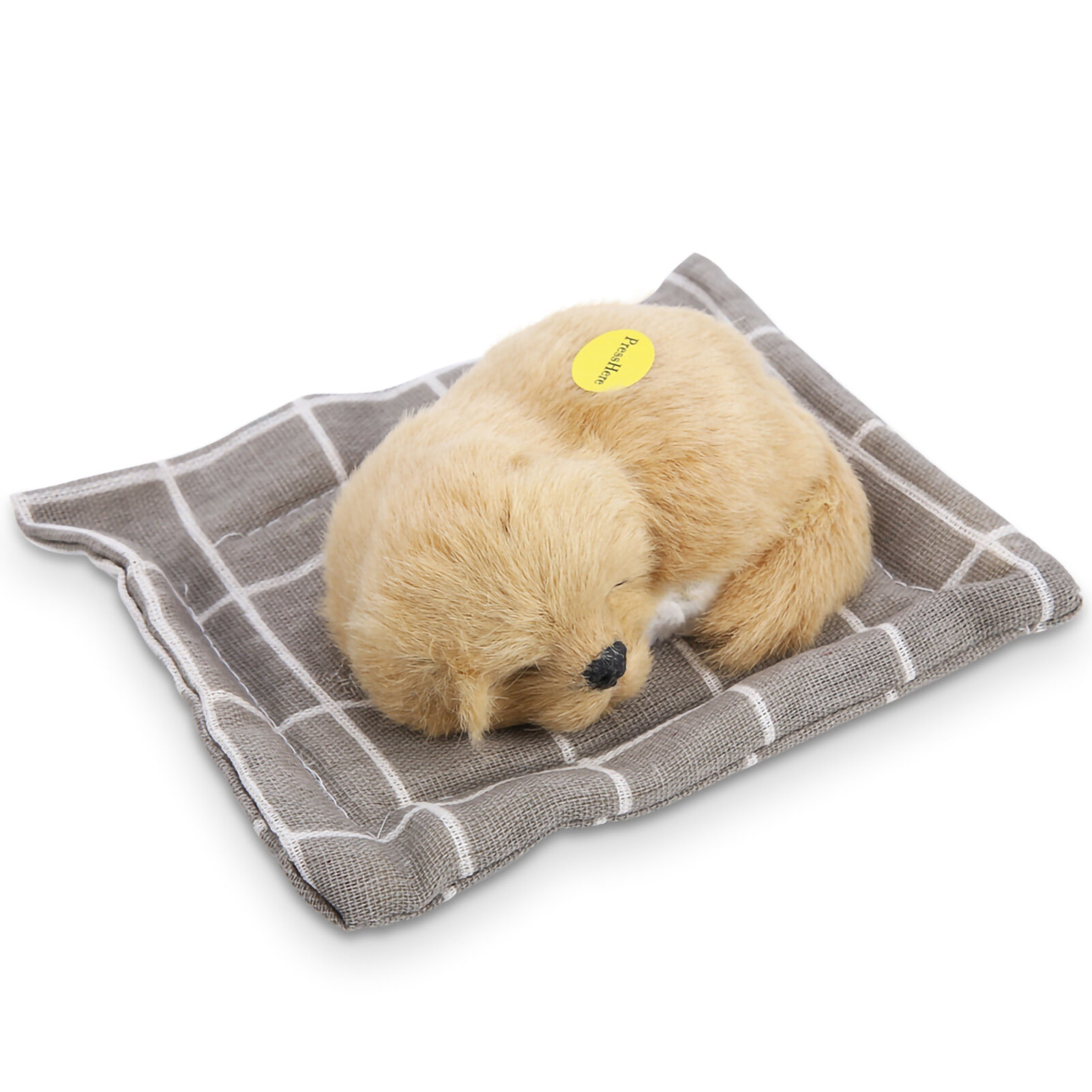 Lovely Simulation Animal Doll Plush Sleeping Dogs Kids Stuffed Toys With Sound Clay White