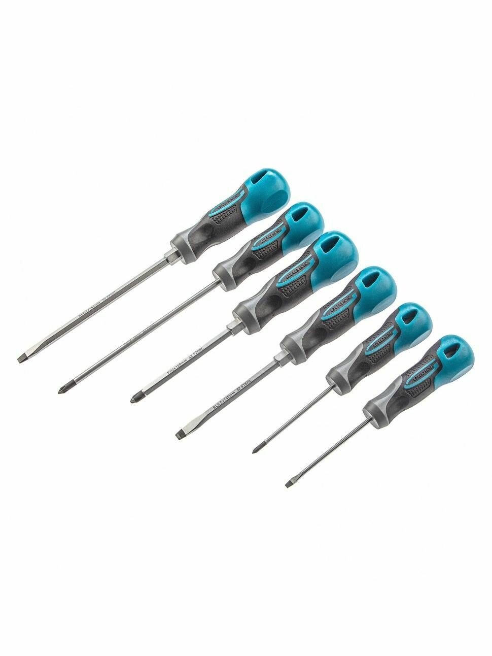 Набор отверток 6 шт, S2, трехкомпонентная рукоятка Gross