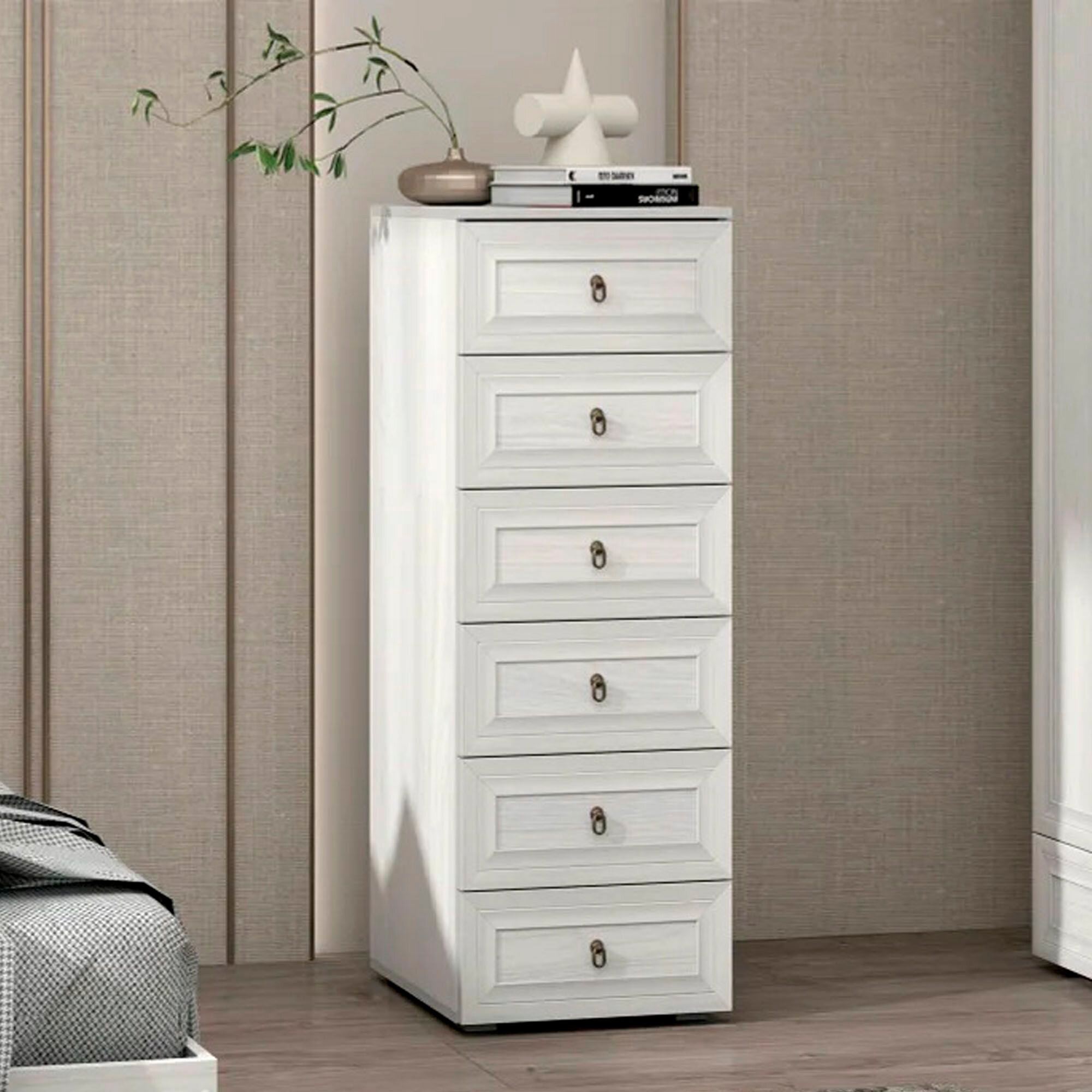 МС "Алисия" Комод 500 Анкор Светлый, ширина 50,2 см, с выдвижными ящиками, 6 ящиков