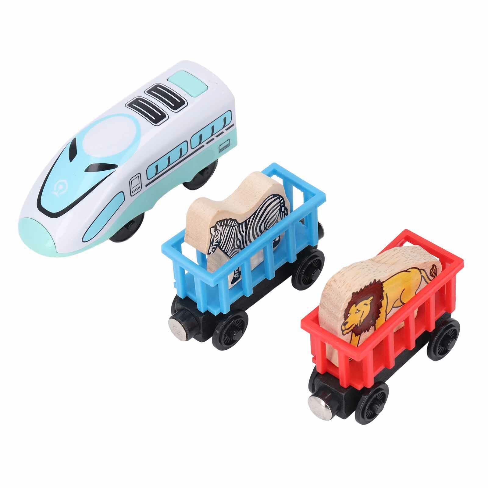 Деревянный игрушечный поезд с животными, игрушки Монтессори, обучающие занятия для дошкольников, магнитный поезд для малышей старше 3 лет