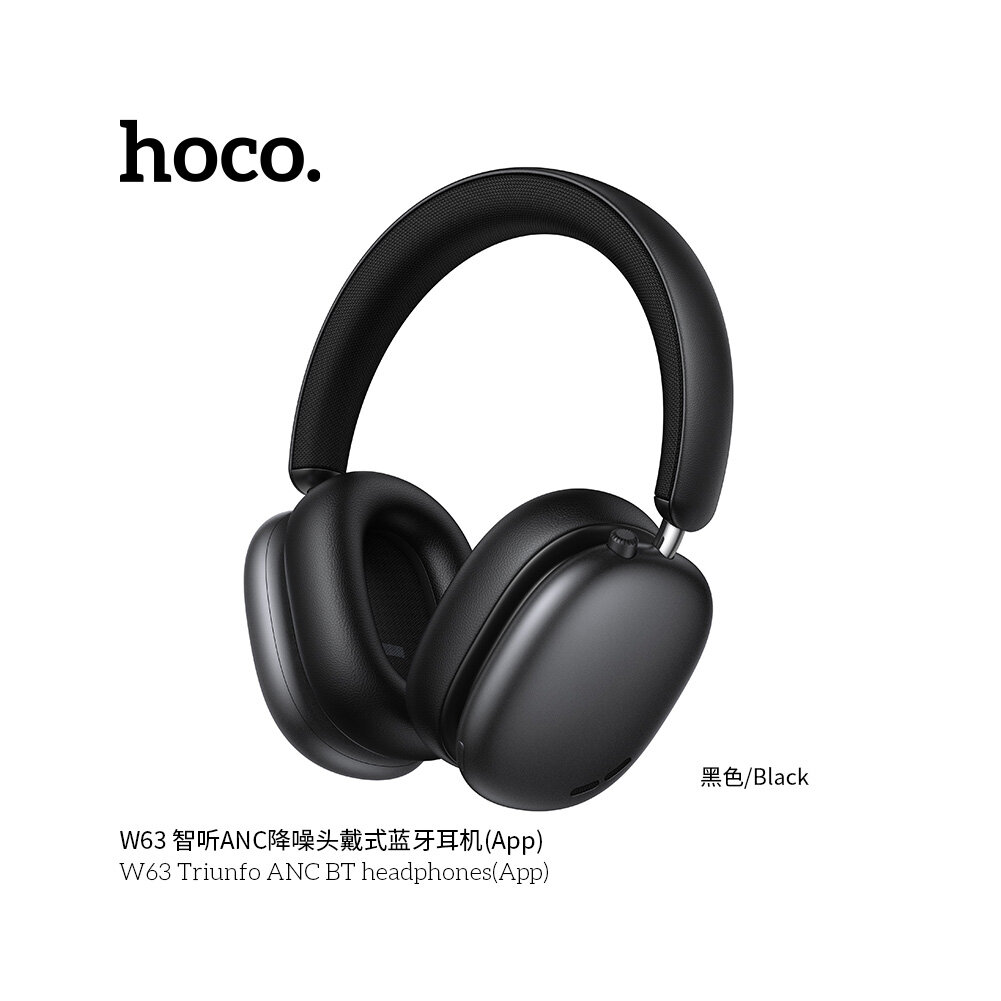 Hoco Беспроводные наушники Hoco W63 Triunfo ANC BT headphones (App) черные