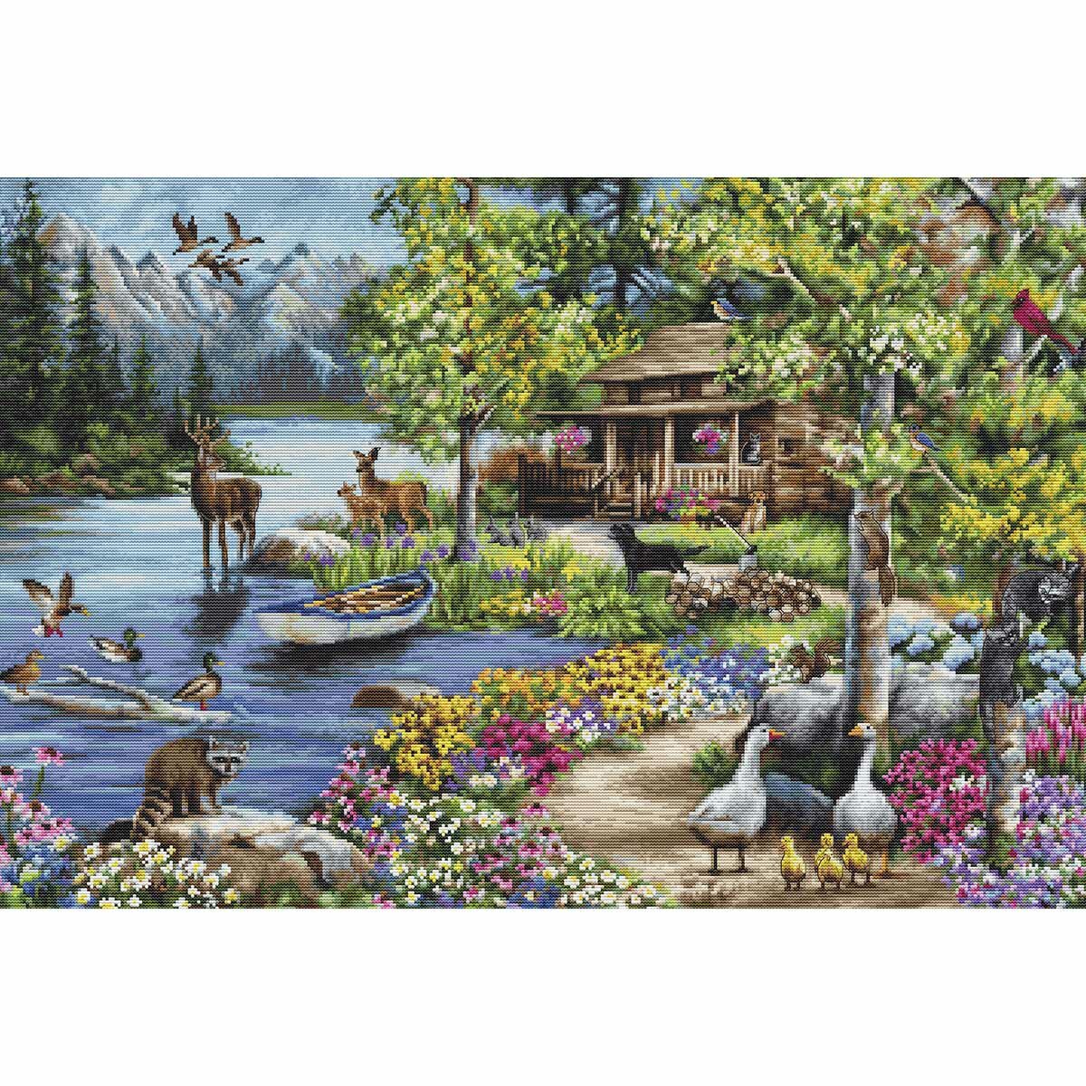 Набор для вышивания крестиком 'Дом Шале у озера', 51*34см, Luca-S, B2410