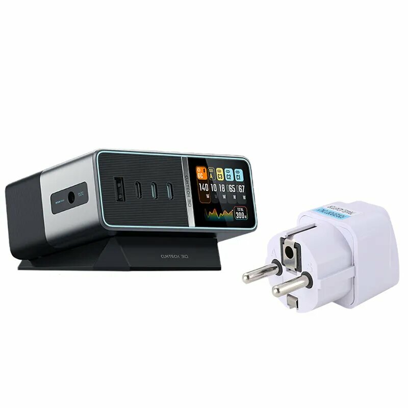 CUKTECH 30 Зарядная станция Ultra 300W GaN USB-C DC Зарядное устройство 1,83-дюймовый IPS-дисплей