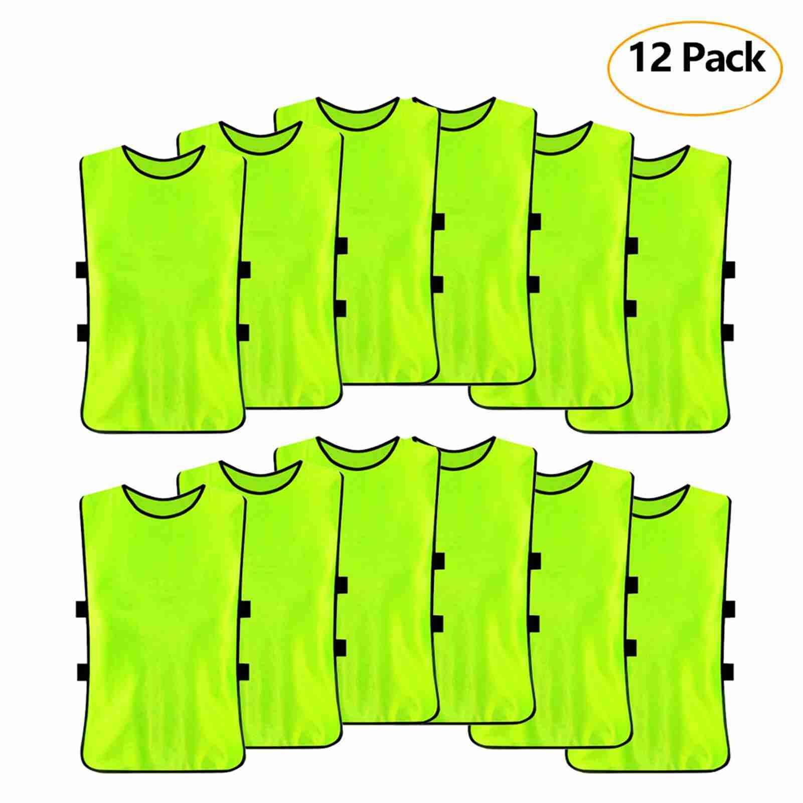 12 Pack Jerseys Bibs дышащие взрослые футбольные схватки на волейбол футбол