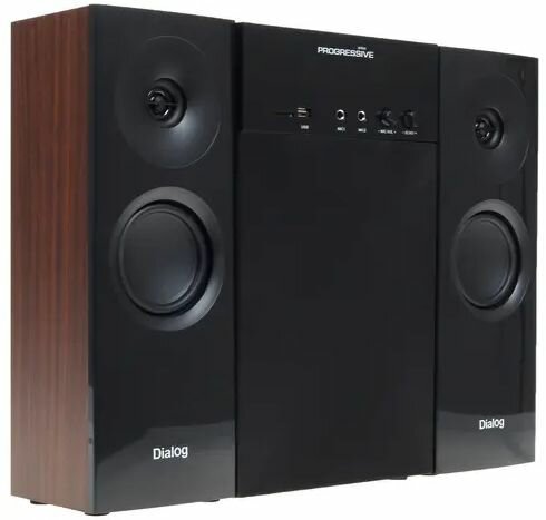Колонки 2.1 Dialog Progressive AP-250 (Progressive AP-250) коричневый 80 Вт, беспроводной ПДУ, Bluetooth, Micro SD, питание - сеть 220 В