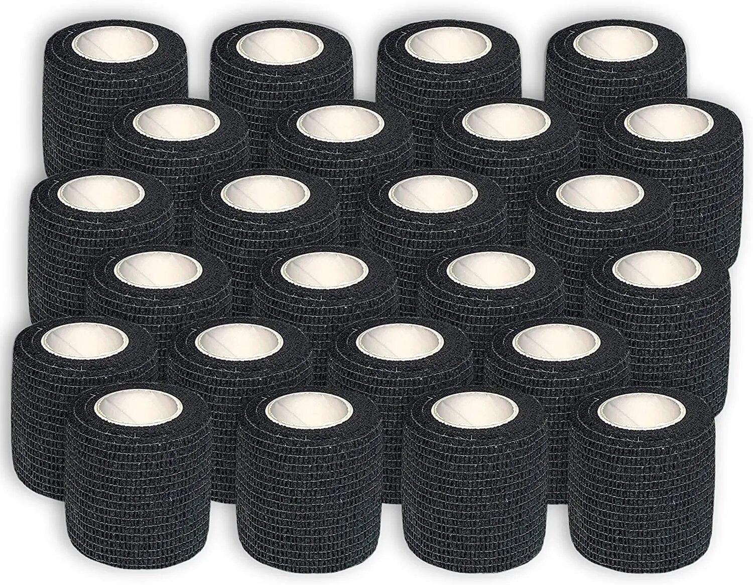 Самоклеящаяся бинты для обертывания, 24 рулона, 2 дюйма х 5 ярдов, лента для первой помощи эластичная самоклеящаяся лента для спорта, запястья, лодыжки, Черный