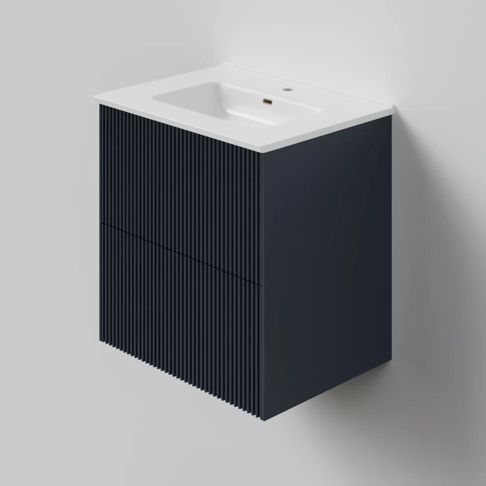 Тумба под раковину La Fenice Terra Twin FNC-01-TER-BG-60-2 59 см, подвесная, синий матовый