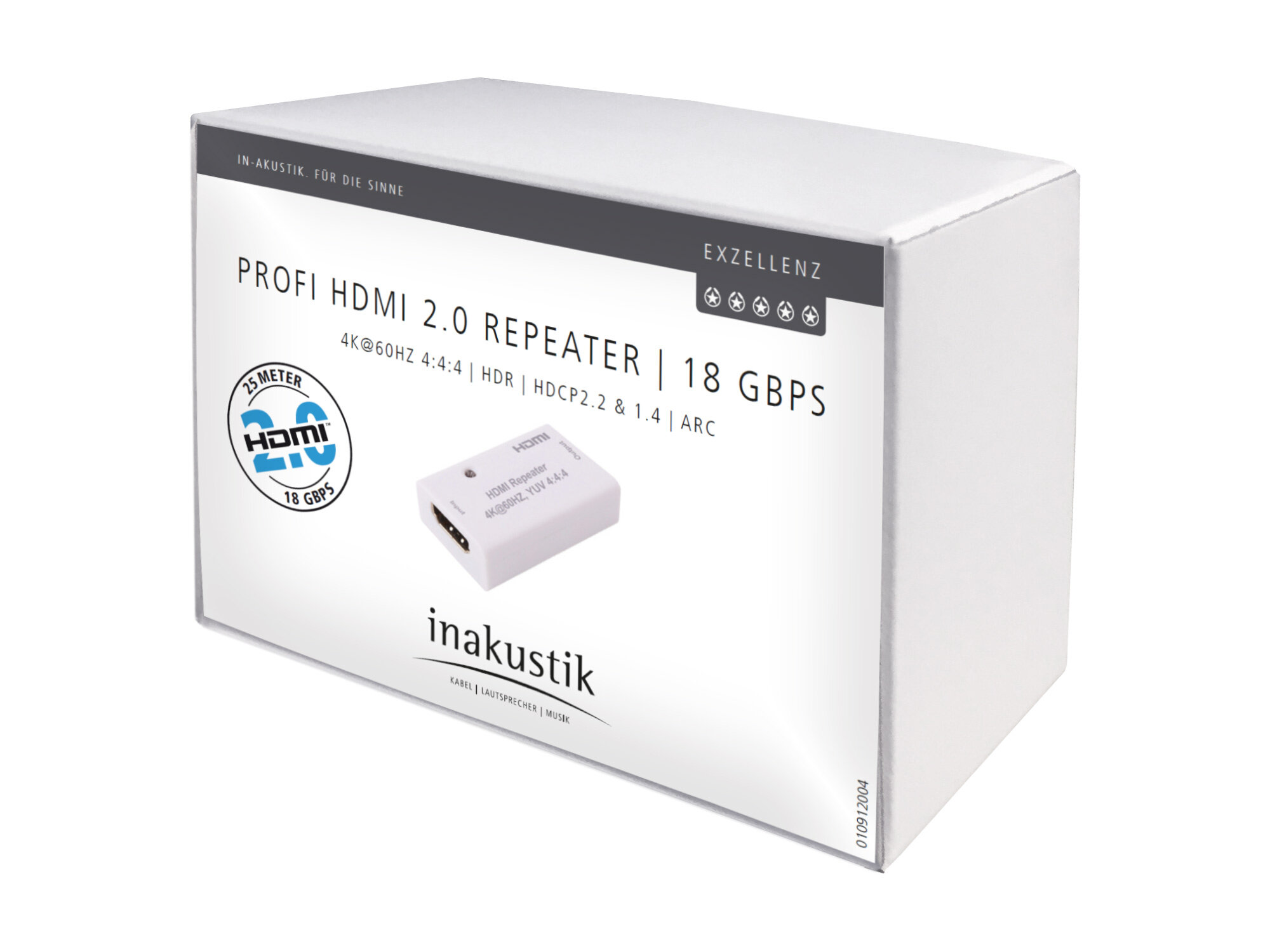 HDMI повторитель Inakustik Exzellenz Profi HDMI 2.0 Repeater 18 GbpS, белый