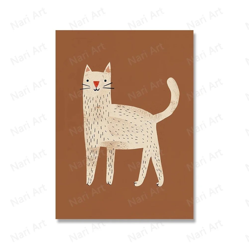 Печать на холсте Funny Animals Rabbit Dog Cat Skateboard ZLH288, 20x30cm Unframed