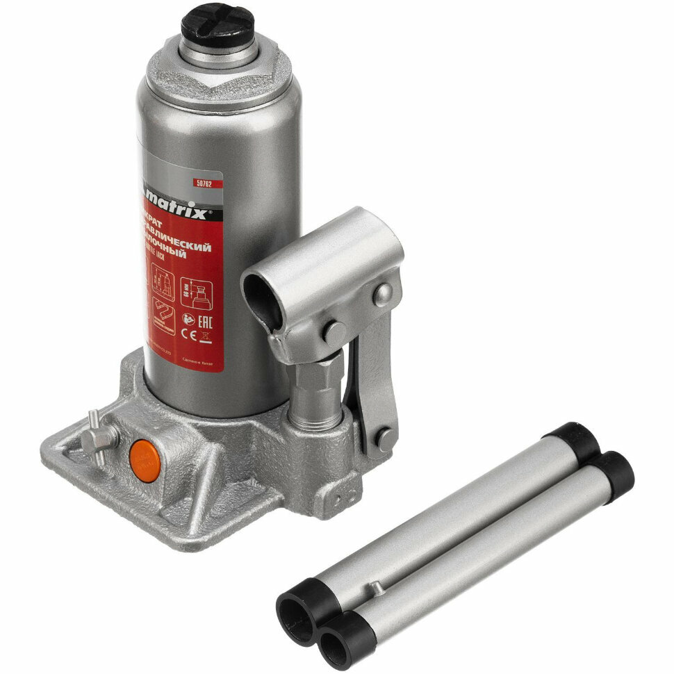 Домкрат гидравлический бутылочный, 3т, 178-343 мм Matrix 50762, 2373151